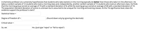 solved a chemistry professor at a university hypothesizes