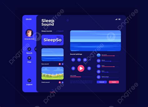 Relaxing Sounds Tablet Interface Vector Template Dark Computer Online Vector Dark Computer