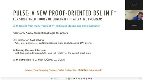 Pulse Proof Oriented Programming With Concurrent Separation Logic In F Youtube