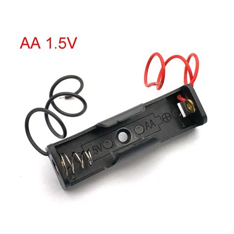 플라스틱 Aa 배터리 케이스 홀더 보관함 Aa 배터리용 와이어 리드 포함 15v 블랙 신제품battery Storage