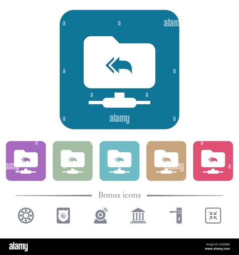 ftp root directory white flat icons on color rounded square backgrounds