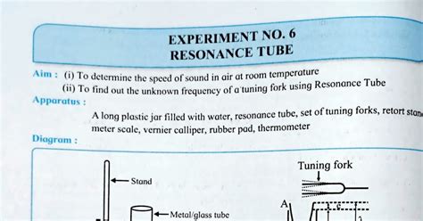Experiment No 6 Resonance Tube Answers Download In Pdf 12th Class