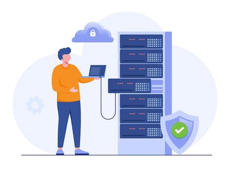 Premium Vector Data Server Concept Storage Technology Cloud System Database Template Of People