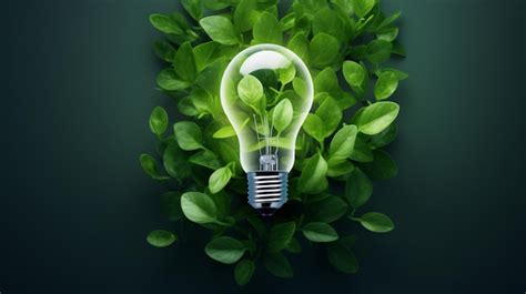 Premium Ai Image Green Eco Friendly Light Bulbs From Fresh Leaves Top
