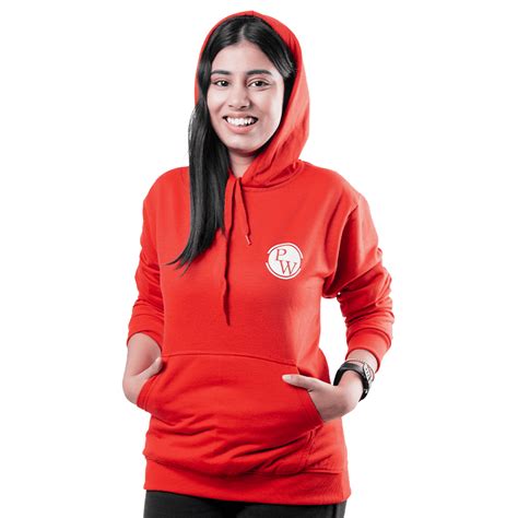 Pw Printed Relaxed Fit Unisex Hoodie Red Extra Small Size Pw Store