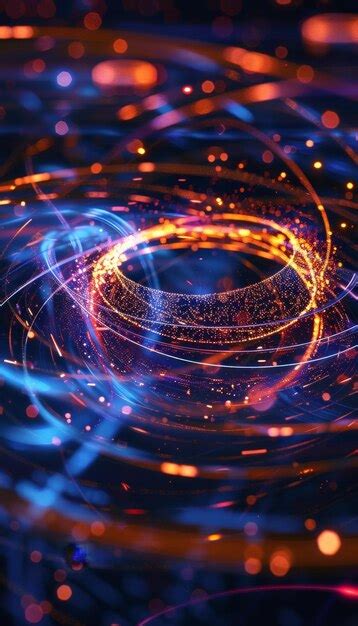 A Glowing Particle In A Quantum Realm Exploring Circular Paths Light