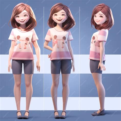 Premium Ai Image Smiling Happy Adult Girl Three Photo In Collage Generative Ai Multiple Pose