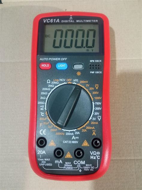 Мультиметр цифровий Vc 61a в захисному чохлі підсвітка дисплея термопара продаж ціна у