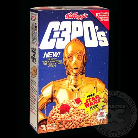 Star Wars Kelloggs C 3po Cereal Box Display Case Deflector Dc