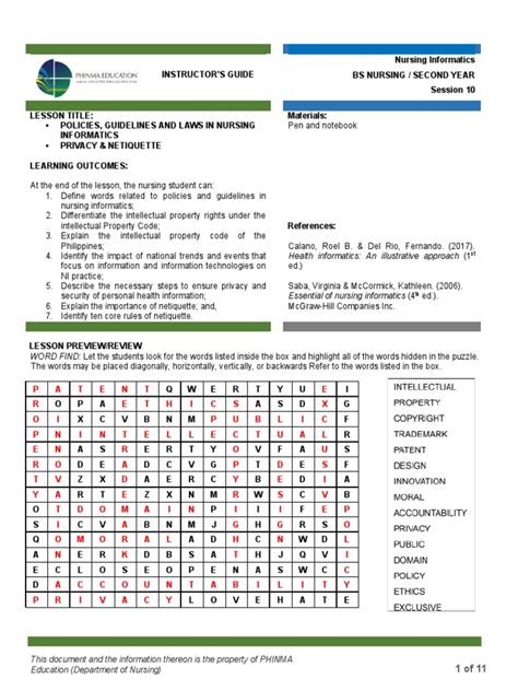 Session 10 Ig Nursing Informatics Pdf Pdf Health Informatics Intellectual Property