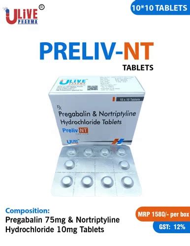 Preliv Trio Pregabalin Nortripyline Tablet 10 X 10 At ₹ 1580box In