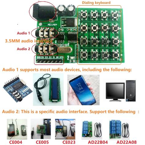 AE11A04 DTMF Generator Encoder Transmitter Module Dialing Keyboard MCU Control For PC Interphone