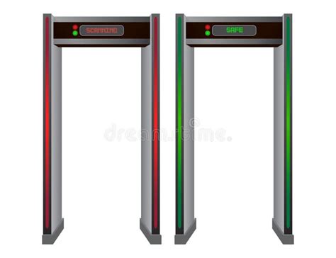 Set Of Realistic Metal Detector Frames Or Metal Detector Gate Security Or Baggage Check Point