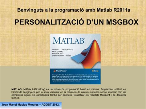 Personalització Dun Msgbox De Matlab Pptx