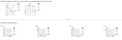 solved use the given graphs of x f t ﻿and y g t ﻿to sketch