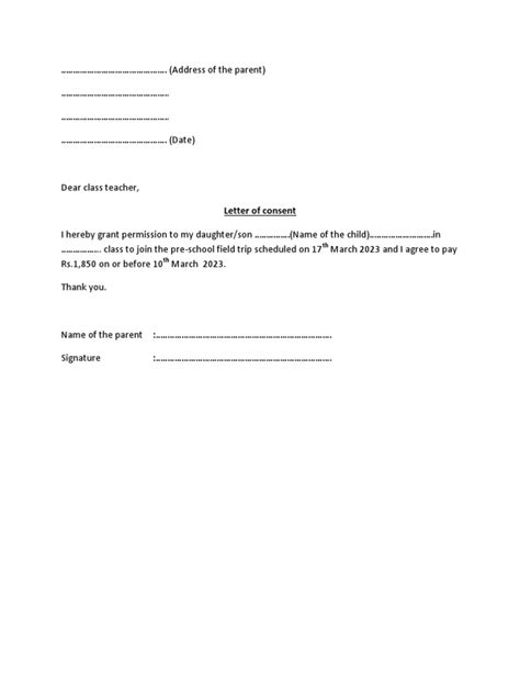 Consent Letter Pdf