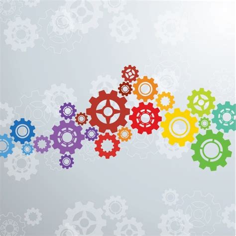 Colorful Gears Background Vectors Graphic Art Designs In Editable Ai