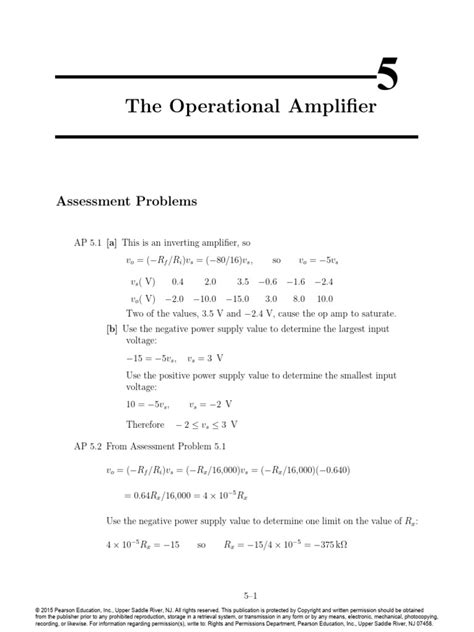 회로이론 Solution 5장 Pdf Operational Amplifier Amplifier