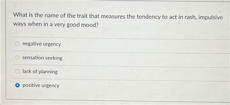Solved What Is The Name Of The Trait That Measures The