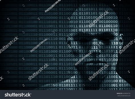 Man Face Blended Binary Code Digits Stock Illustration Shutterstock