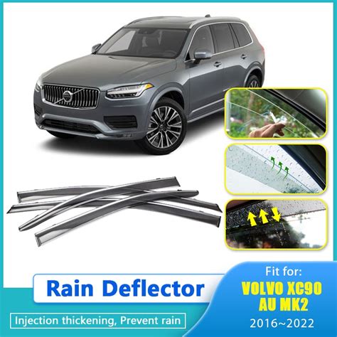 볼보 Xc90 Au Mk2 2016 2017 2018 ~ 2022 용 레인 디플렉터 자동차 윈드바이저 윈도우 바이저 커버 가드