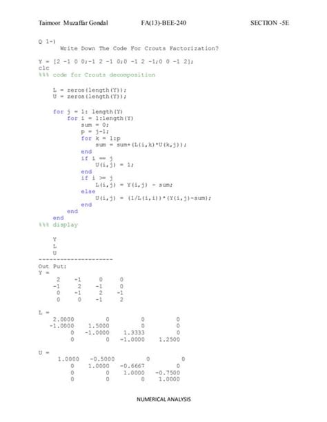 Determinant Matlab Code Pdf