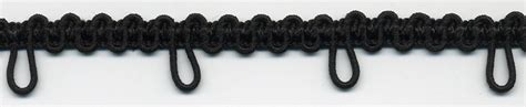 In Stock 1 Spaced Poly Elastic Button Loops Black