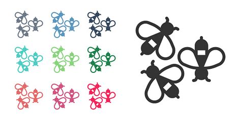 검은 꿀벌 아이콘은 흰색 배경에 분리되어 있습니다 달콤한 자연 식품 꿀벌 또는 날개 기호가 있는 Apis 날아 다니는 곤충 아이콘을 화려하게 설정합니다 벡터 개념에 대한