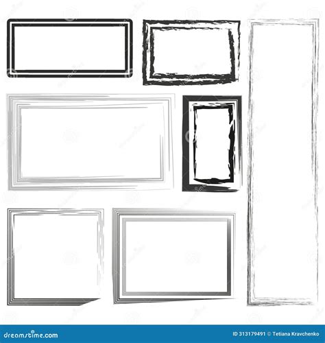 Assorted Frame Collection Picture Borders Set Vector Illustration