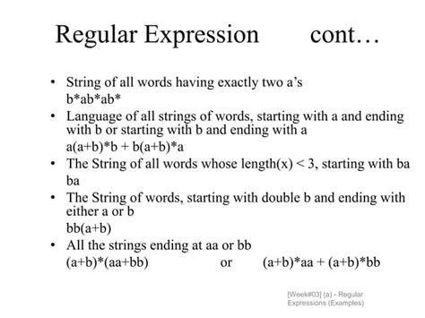 Regular Expression Examplespptx Regular Expression Examplespptx