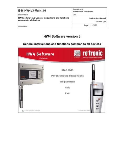 Hw4 Software Version 3 General Instructions And Functions Common To All