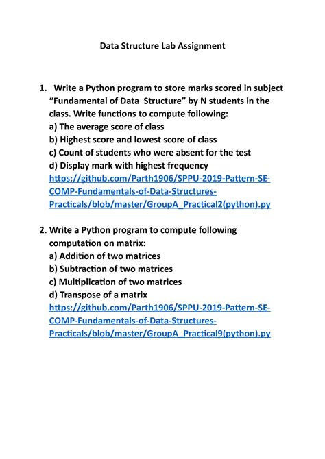 data structure lab assignment 1to6 write a python program to store marks scored in subject