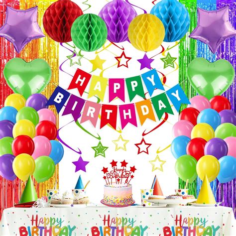 Colorful Birthday Party Decorations Rainbow Happy Birthday