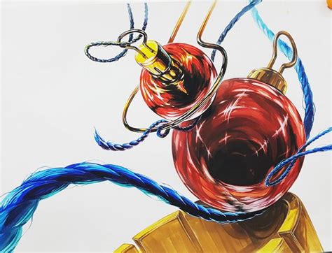 크리스마스볼 밧줄 개체묘사 기초디자인 예비반 그림 스케치