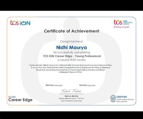 nidhi maurya on linkedin tcsion skillsdevelopment
