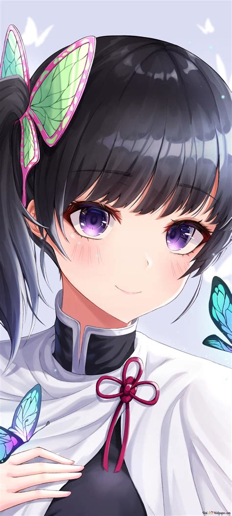 Demon Slayer Kanao Tsuyuri Og Sommerfugle K Baggrundsbillede Download