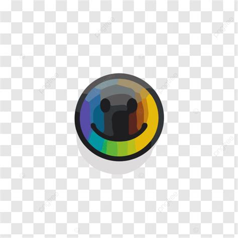 원형 무지개 색깔 웃는 얼굴 버튼 벡터 흰색 배경에 검은 미소 이모티콘의 단순한 다채로운 아이콘 그림자 없음 작은 프레임 중앙 Png 일러스트 및 벡터 에 대한 무료
