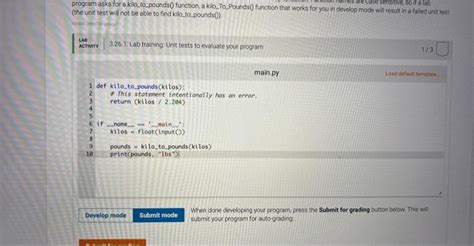 Solved 326 Lab Training Unit Tests To Evaluate Your