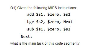 Answered Q1 Given The Following MIPS Bartleby