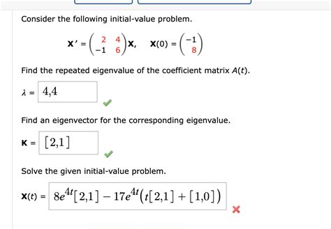 Solved Consider The Following Initial Value Problem 2 4 X
