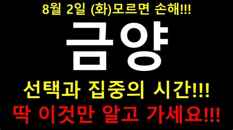 주식 주식전망 금양 제발 모르면 매수매도 금지 Youtube