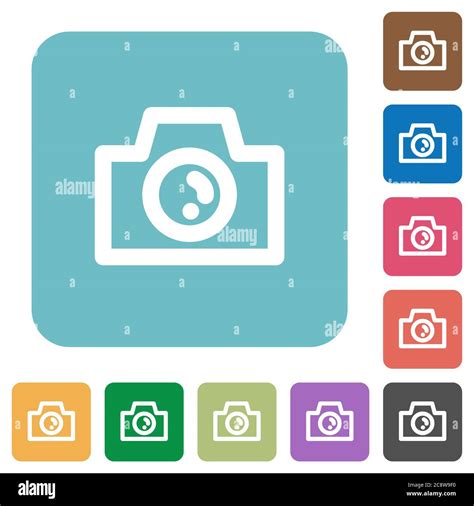 Flat Camera Icons On Rounded Square Color Backgrounds Stock Vector Image And Art Alamy