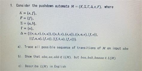 solved consider the pushdown automata m k Σ Γ Δ s f where