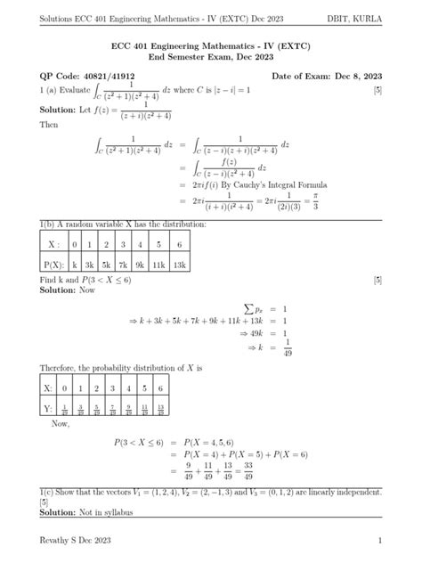 3 B Solndec2023 Pdf Eigenvalues And Eigenvectors Applied Mathematics