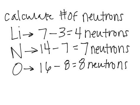 Calculate Neutrons Science Chemistry Atoms Elements ShowMe