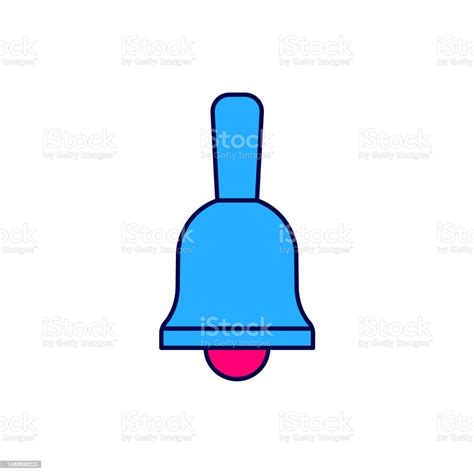 흰색 배경에 격리 된 윤곽선 울리는 벨 아이콘 알람 기호 서비스 벨 핸드벨 기호 알림 기호 벡터 Jingle Ball에 대한