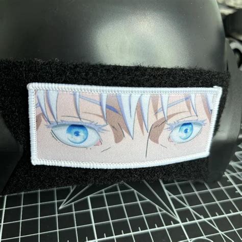 White Gojo Eyes Morale Badge Anime Character Patch Hook And Loop
