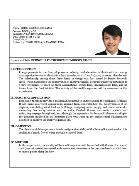 experiment 3 pressure pdf fluid dynamics pressure