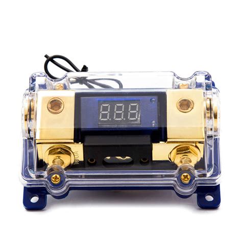 1 In 1 Out Car Audio Cable Power Fuse Holder Grounding Distribution Terminal Block Led