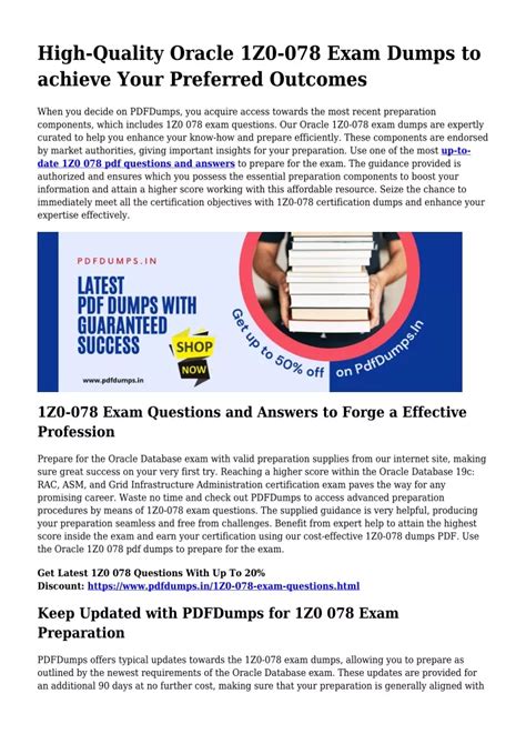 PPT 1Z0 078 Exam Dumps To Prepare Your Self For Exam PowerPoint Presentation ID 12816220